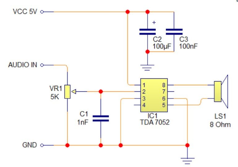 √ Skema Rangkaian Amplifier Mini TDA 7052 Watt Sederhana - Finoo.id